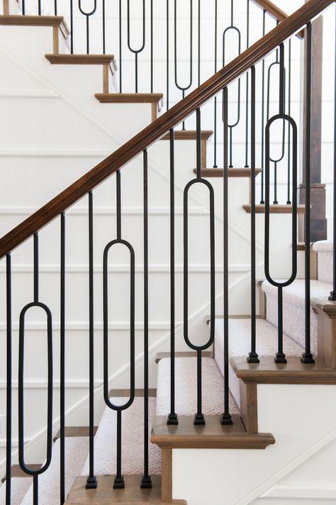 Satin Black Stair Iron Baluster: Modern Metal Spindle 1/2''x1/2''x44 ...