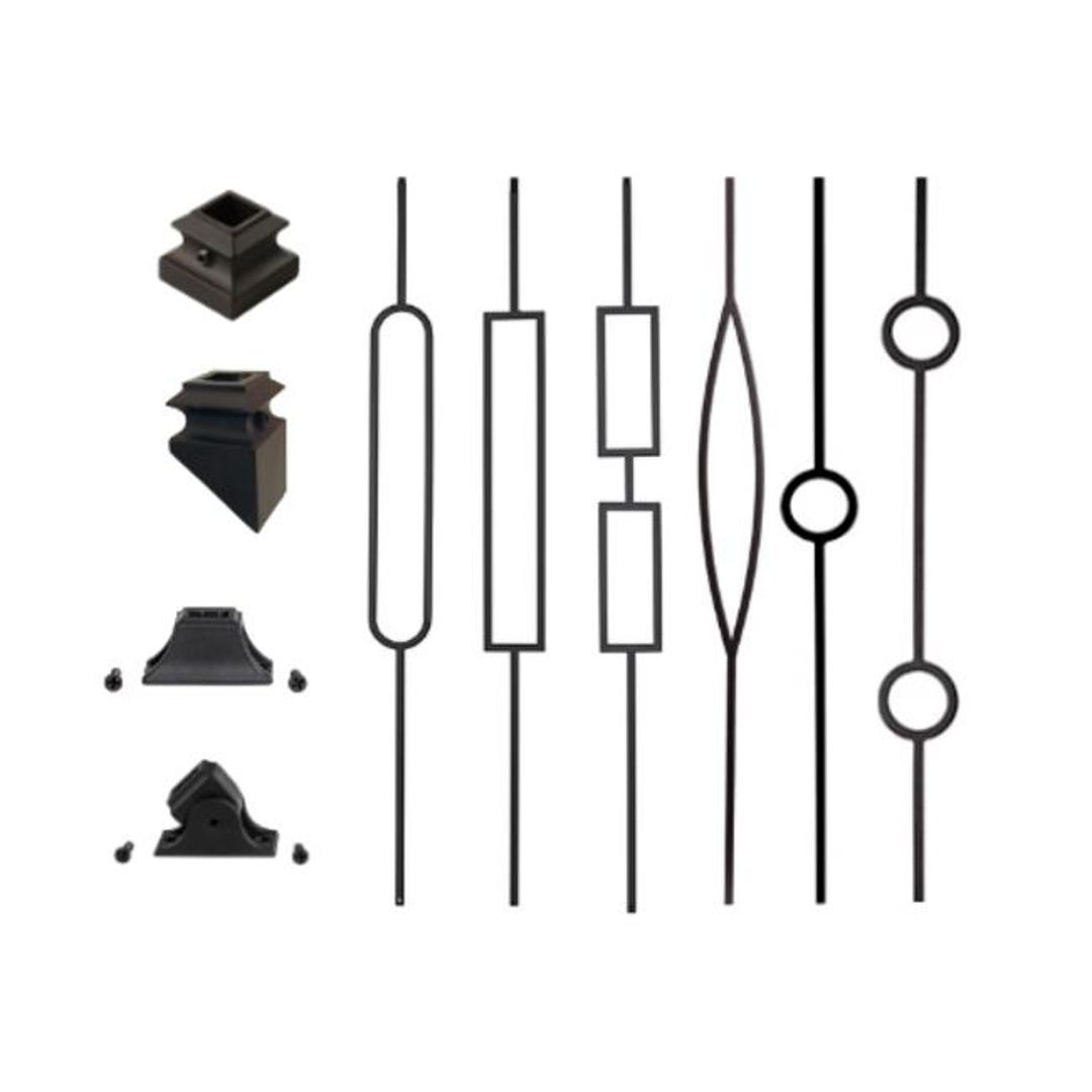 Satin Black Stair Iron Baluster: Modern Metal Spindle 1/2''x1/2''x44 ...