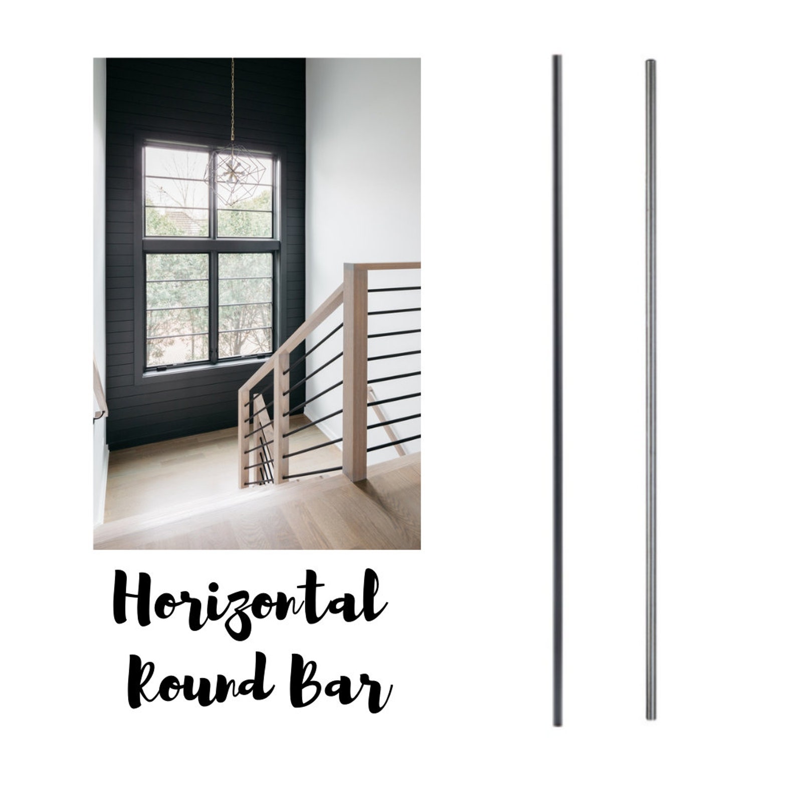 Modern Stair Railing Wrought Iron Horizontal Stair Part - Etsy Canada