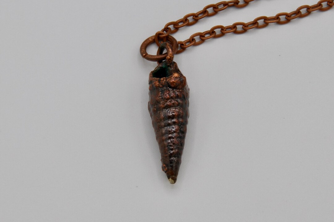 Electroformed Copper Sea Snail Shell Necklace - Stillwater | Dark ...