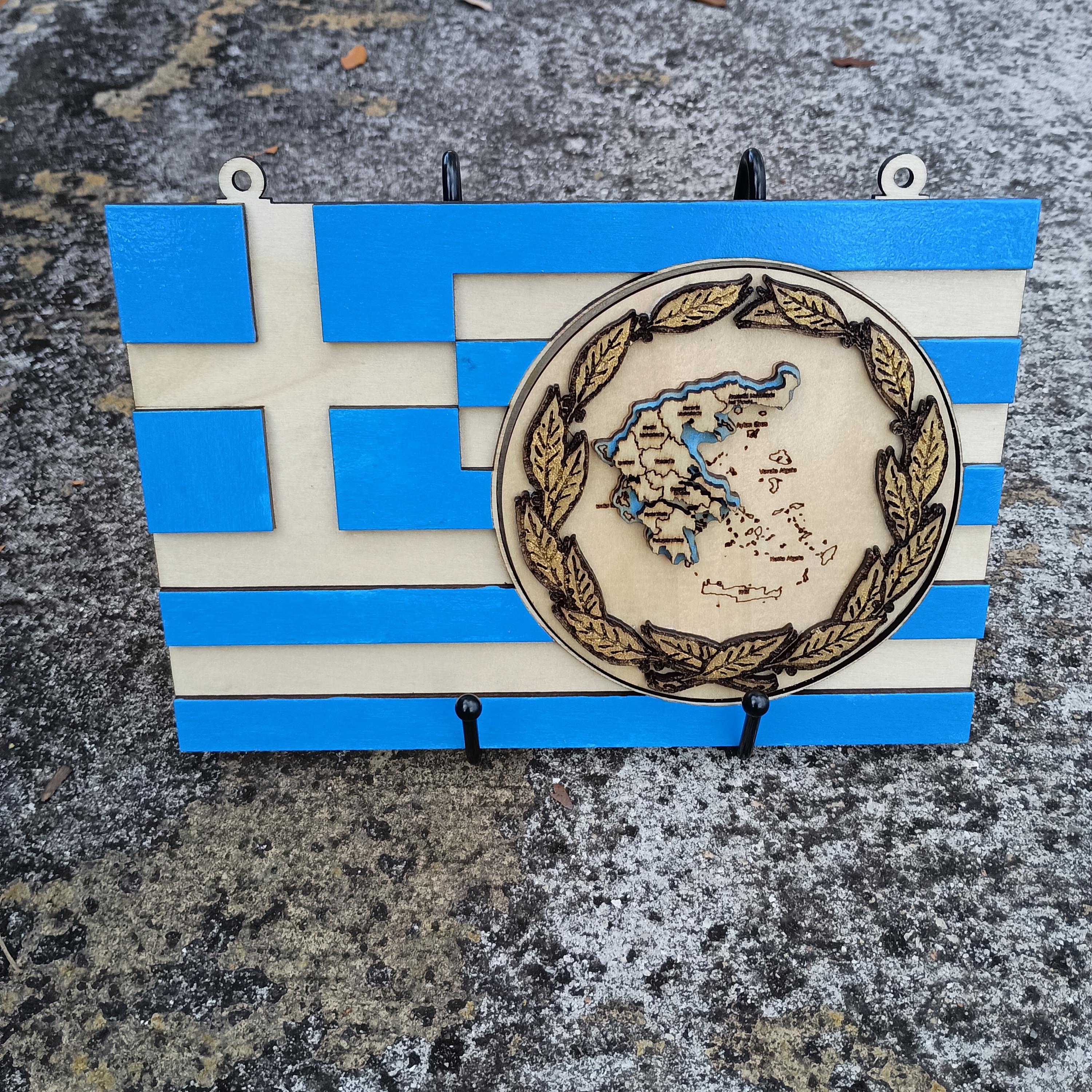 Greek Flag Map SVG for Office Décor & Wall Art, Gift, Hanging on the ...
