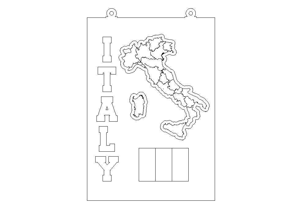 Ready for Laser Cutting Italy Map and Flag SVG, Ideal Gift for Travel ...