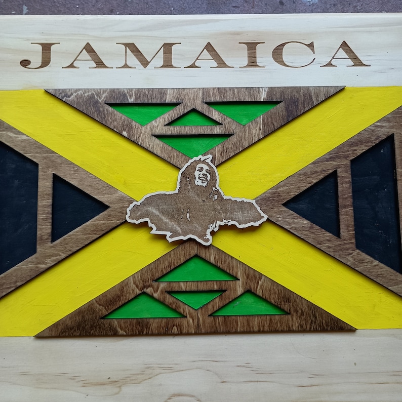 Jamaica Homemade and Engraved Flag - Etsy