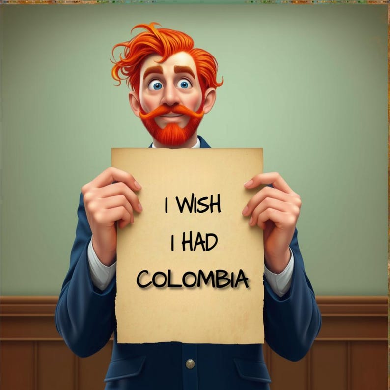 Colombia Digital File of Map With Flag, Perfect for Office, Gift ...