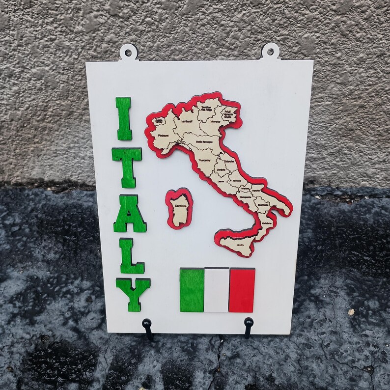 Ready for Laser Cutting Italy Map and Flag SVG, Ideal Gift for Travel ...