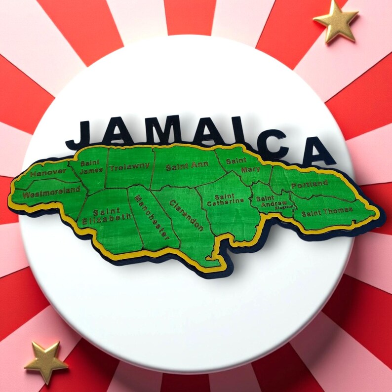 Charming Jamaica Map SVG A Nostalgic Touch for Your Home or Workspace ...