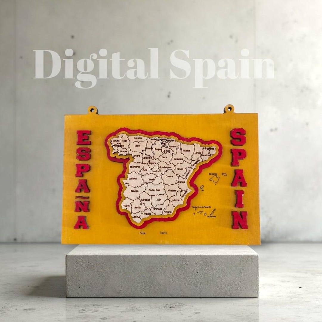 Spain Digital Map File, Perfect for Office, Gift, Wall Hanging, Desk ...