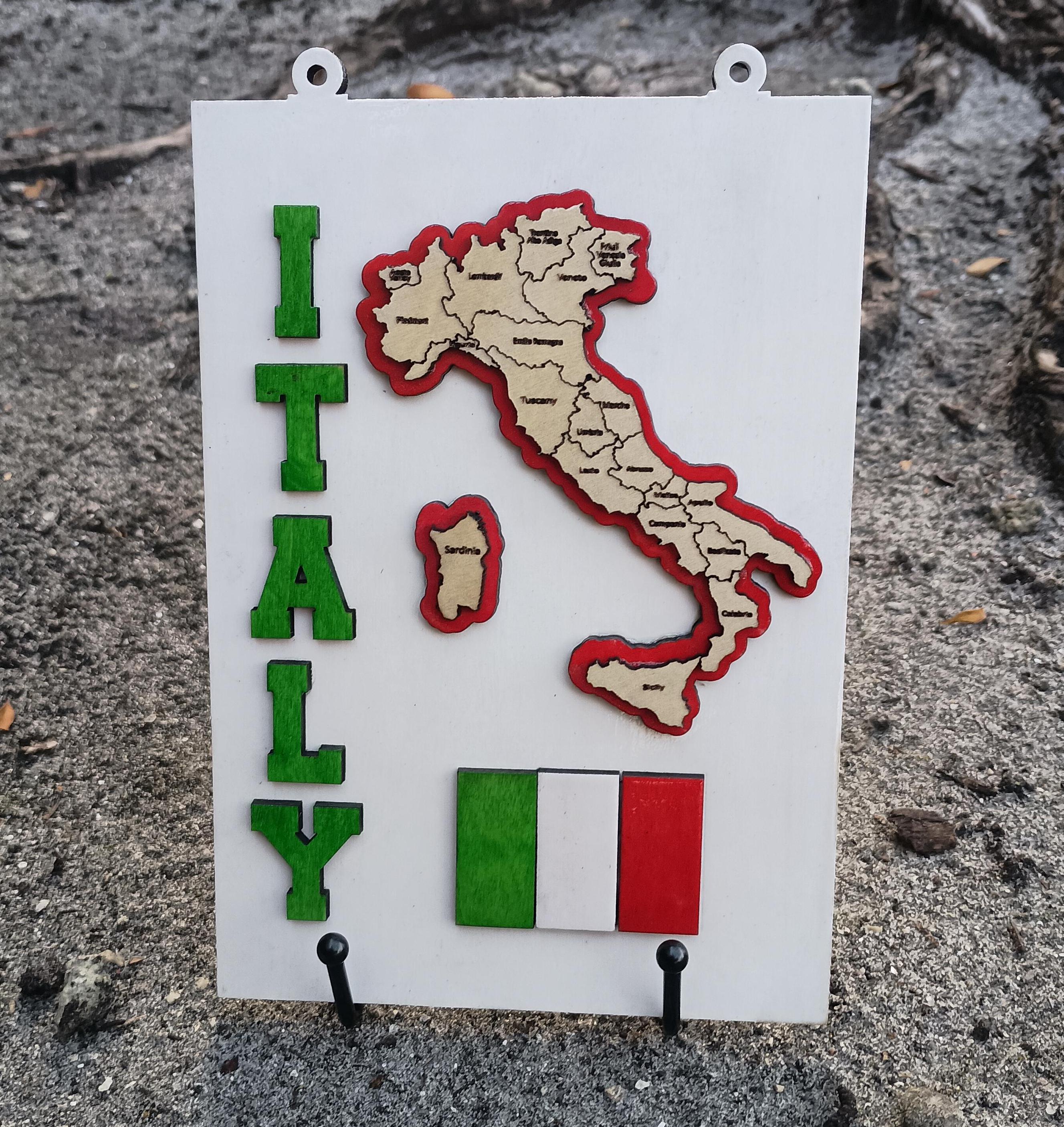Ready for Laser Cutting Italy Map and Flag SVG, Ideal Gift for Travel ...