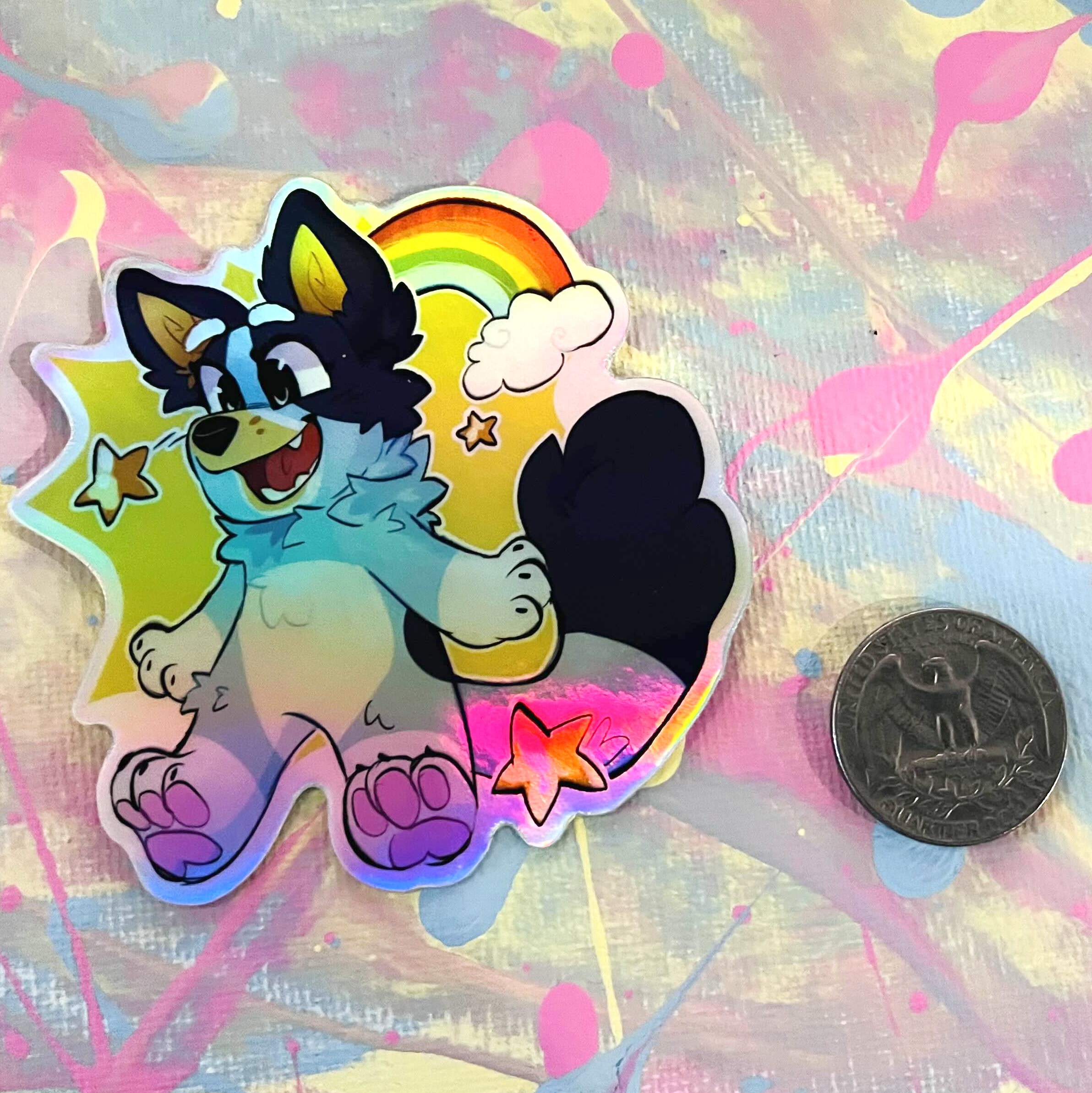 BLUEY ! Holographic Sticker 2.84″ × 3″ - Etsy