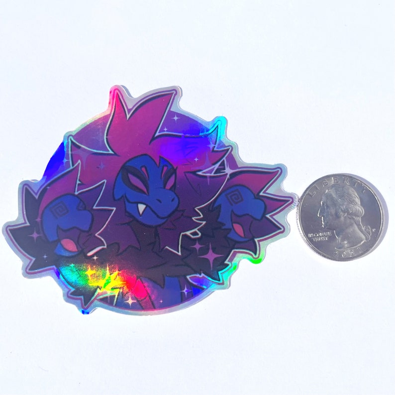 HYDREIGON GIRL Holographic Sticker 8x8cm - Etsy