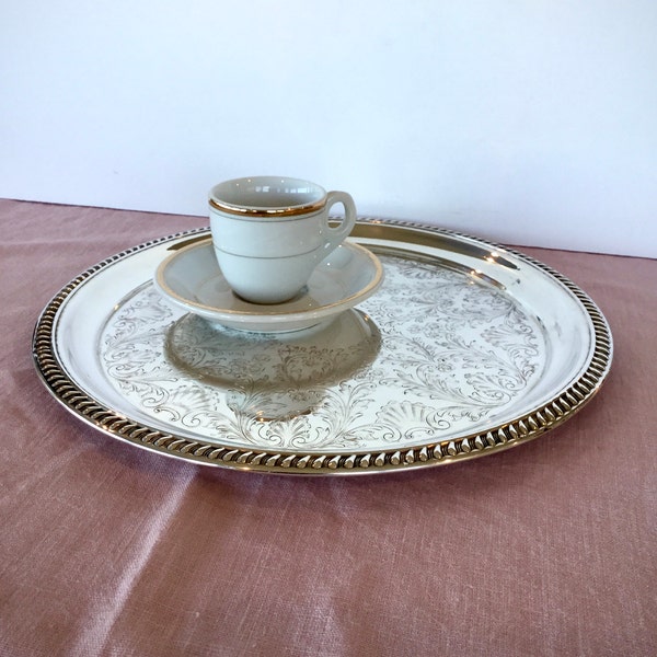 Silver on Copper Serving Tray - Etsy