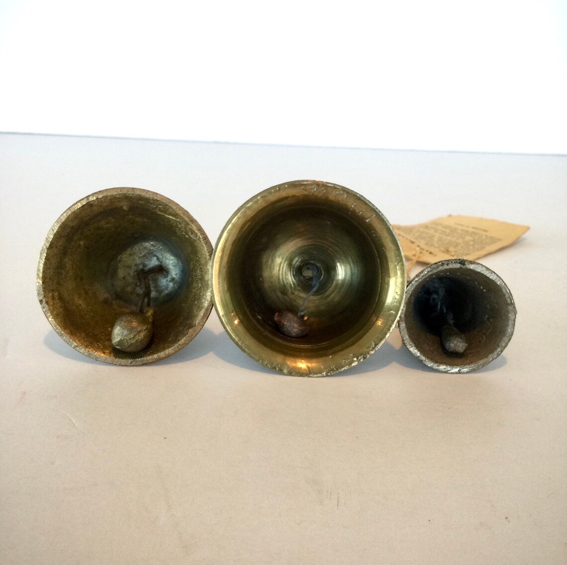 Vintage Set of Three Solid Brass Engraved Decorative Bells. - Etsy