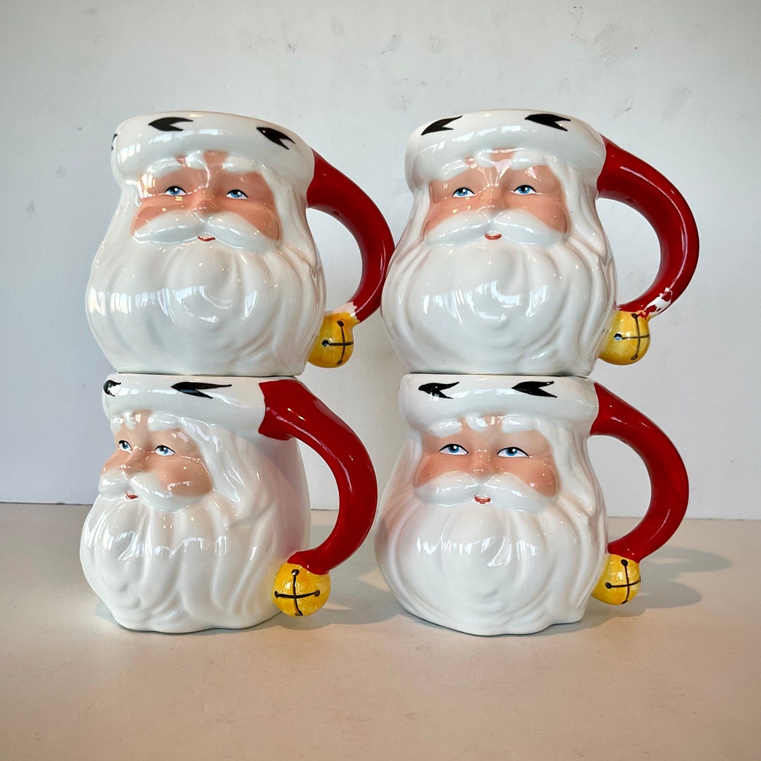 Vintage Avon Exclusive Santa Mugs With Handles. Set of Four Mugs. Made ...