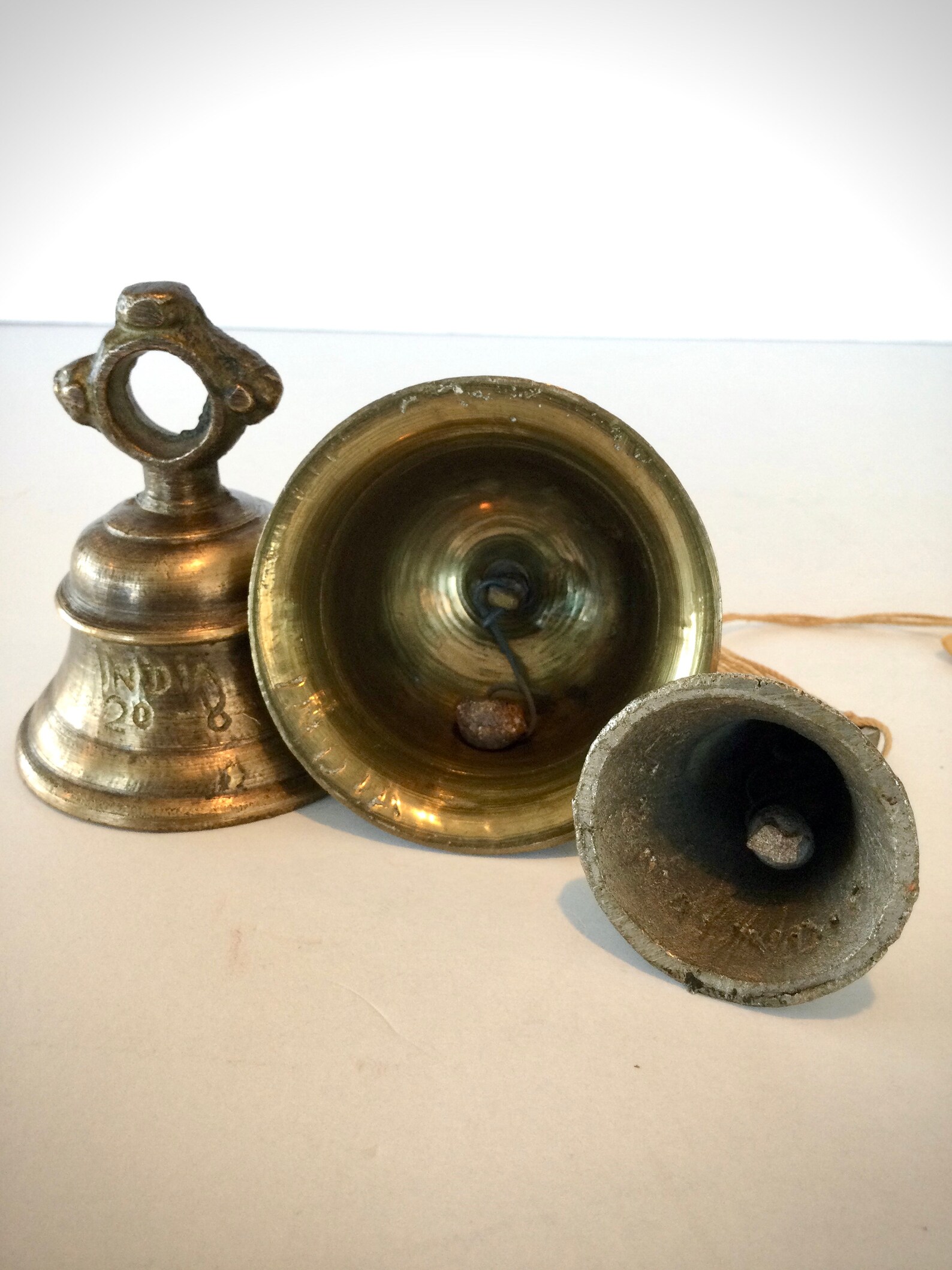 Vintage Set of Three Solid Brass Engraved Decorative Bells. - Etsy