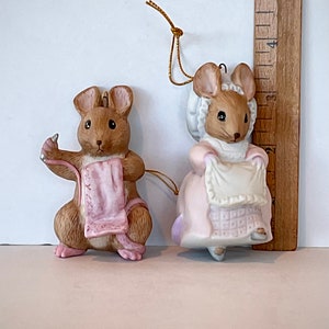Vintage Beatrix Potter Matte Porcelain Ornaments Copyright by Frederick ...