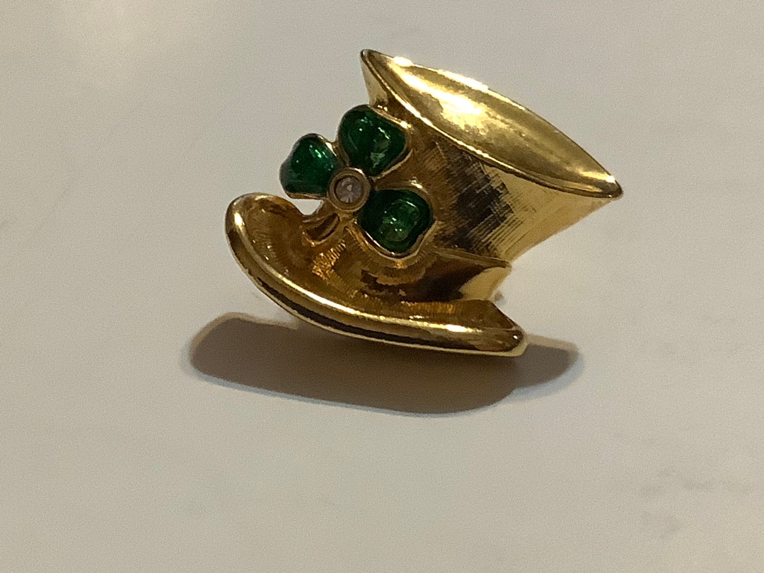 Avon Shamrock Leprechaun Hat Pin Vintage Jewelry Lapel Pin - Etsy