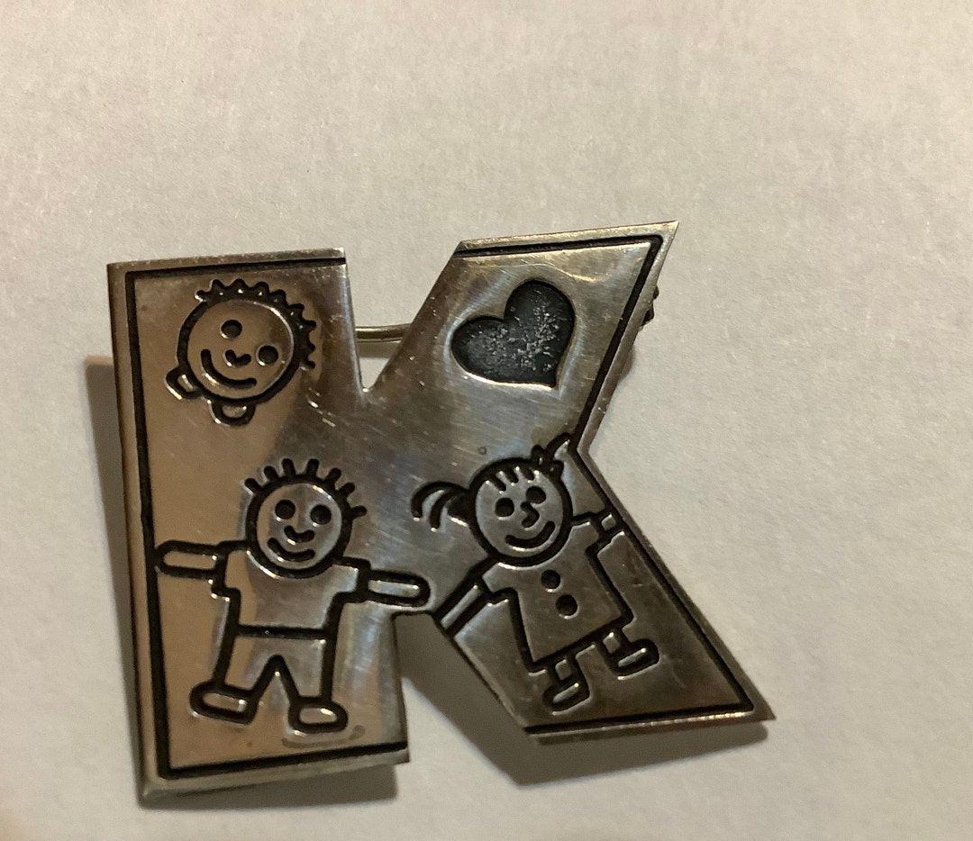 EFS Brooch Save the Children Sterling Silver Initial Vintage Brooch ...