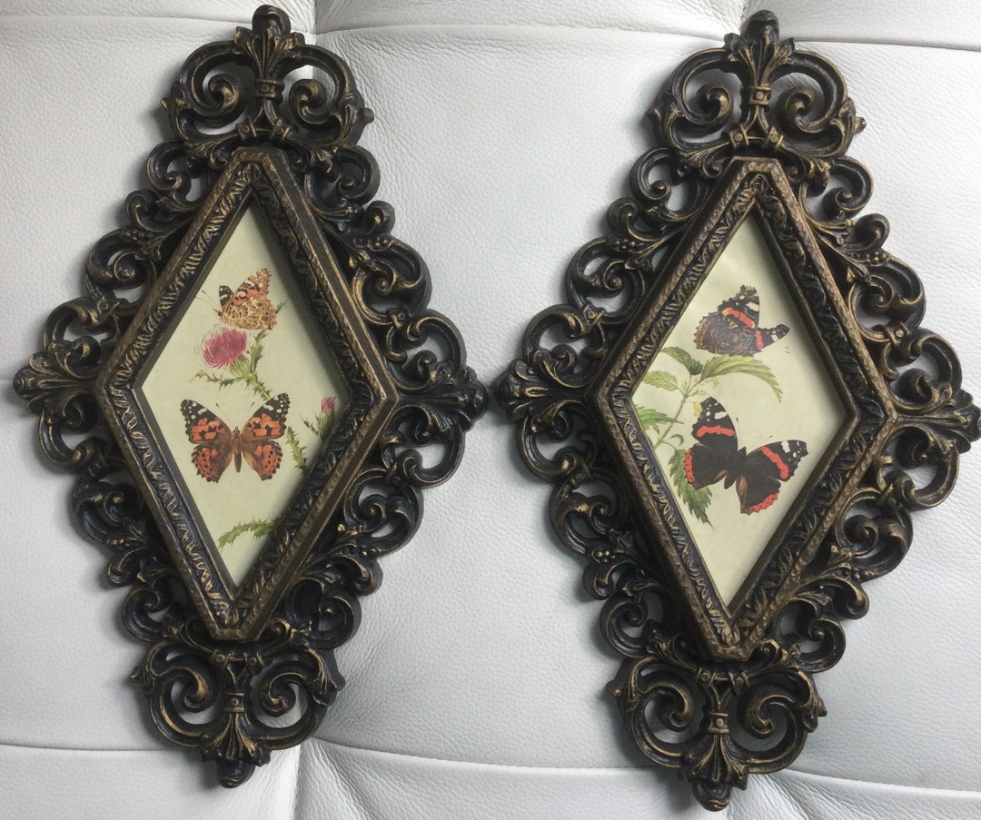 1970s Butterfly Wall Plaques With Gold Accent - Etsy
