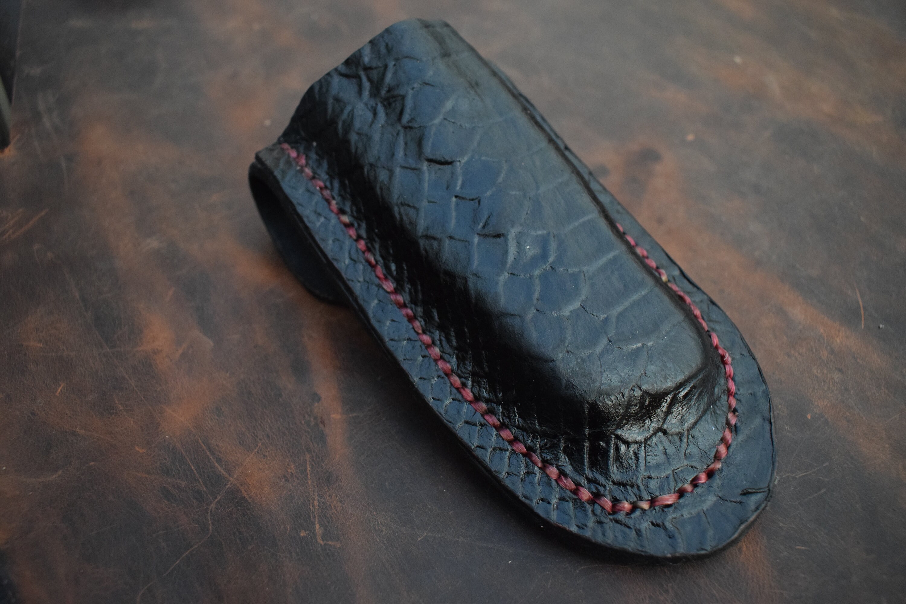 Coldsteel Recon 1 Custom Leather Sheath Midnight Shadow Black Python ...
