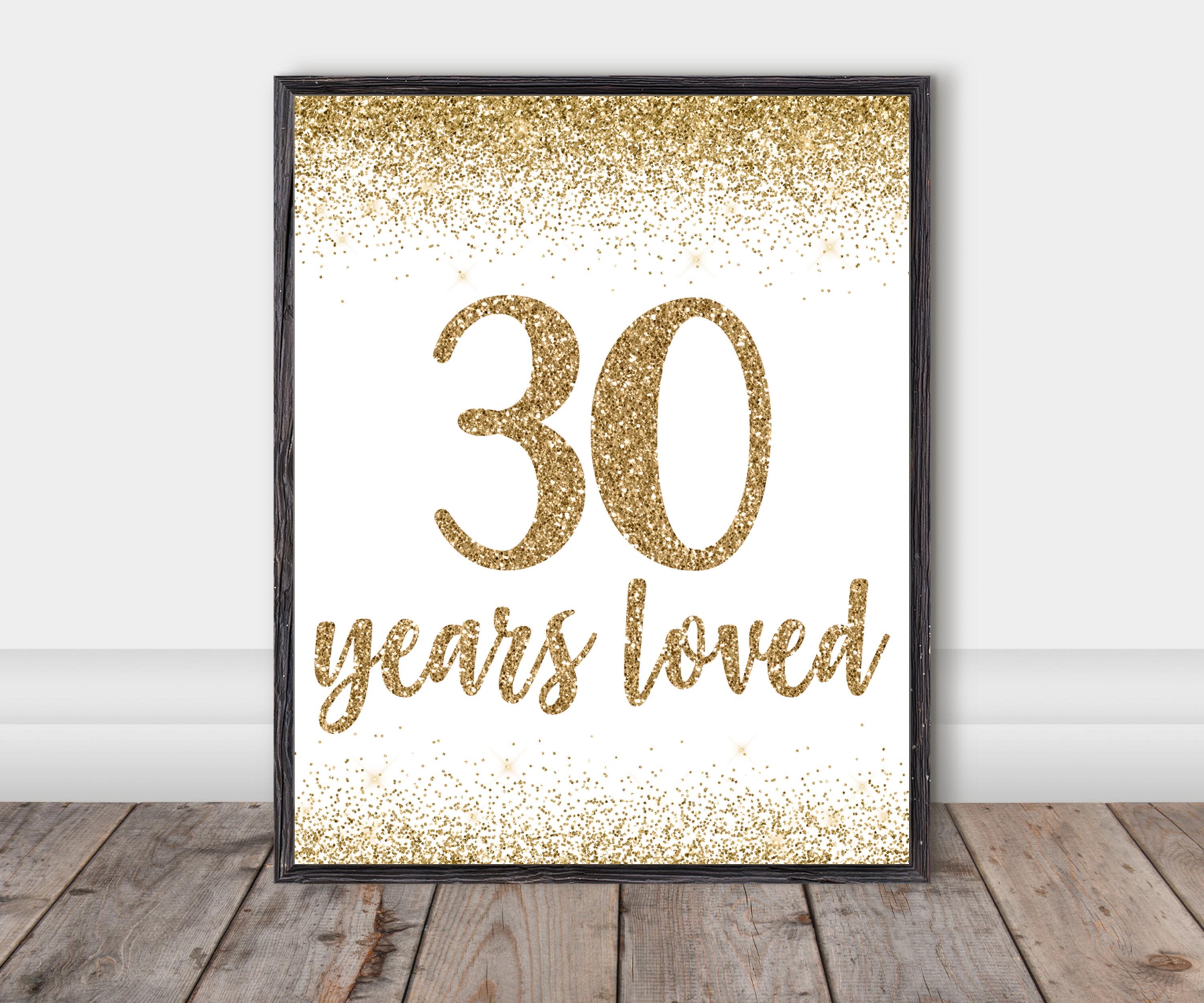 Gold 30th Birthday Printable Signs
