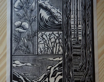 Linocut Block Print - Etsy