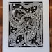 Octopus Block Print, Original Linocut, Ocean Print, Ocean Art, Octopus ...