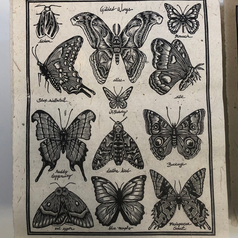 Butterfly Linocut - Etsy
