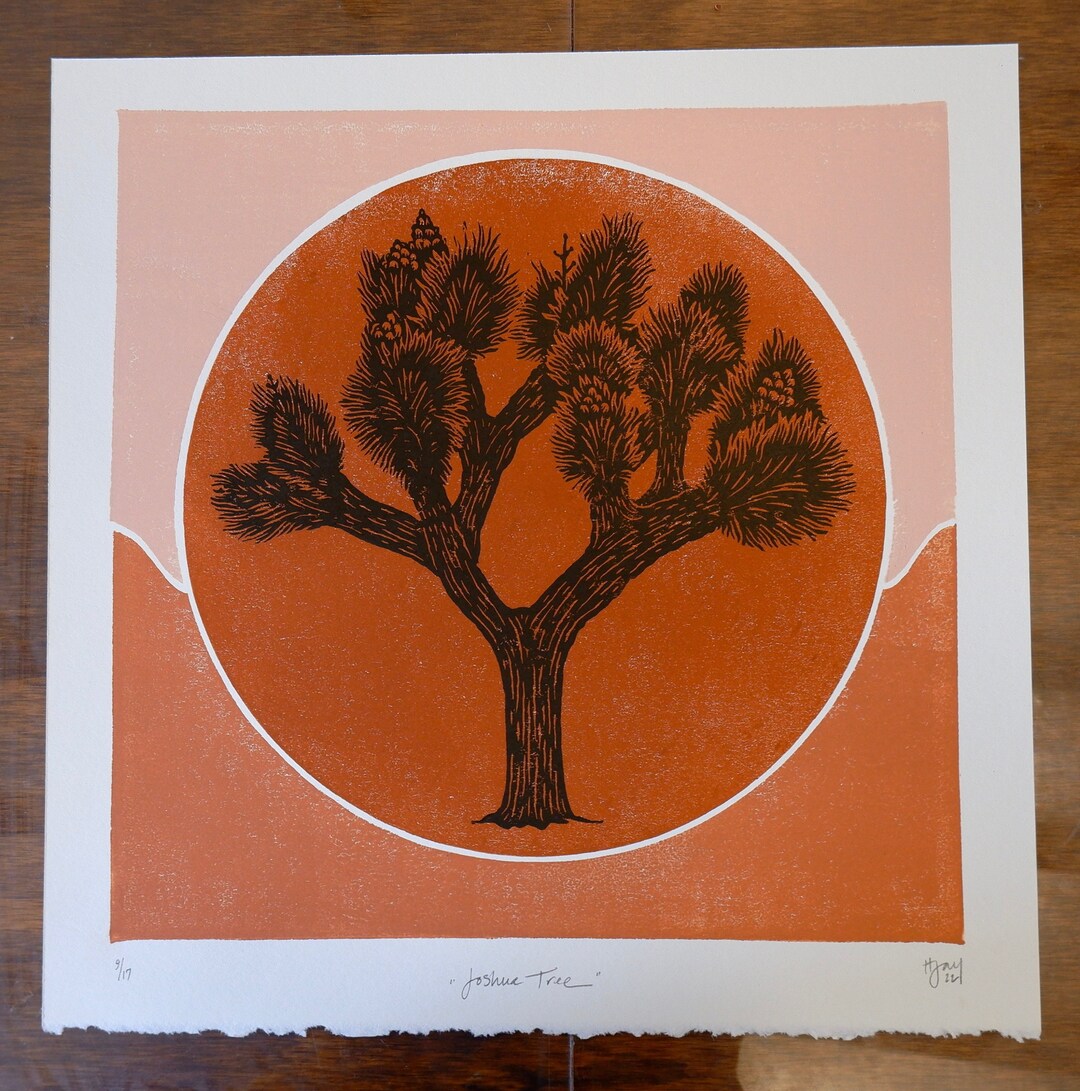 Joshua Tree Block Print, Original Linocut, Tree Print, California Art ...