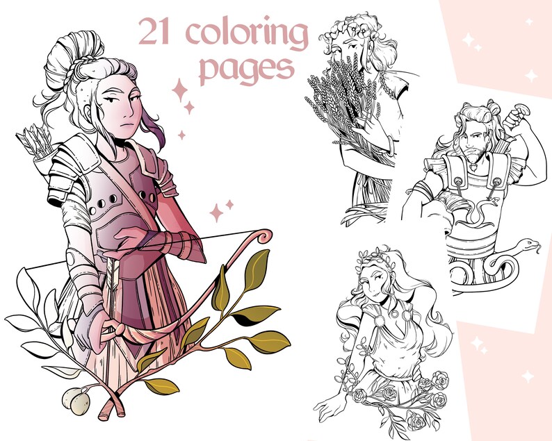 Pantheon Printable Coloring Pages - Etsy