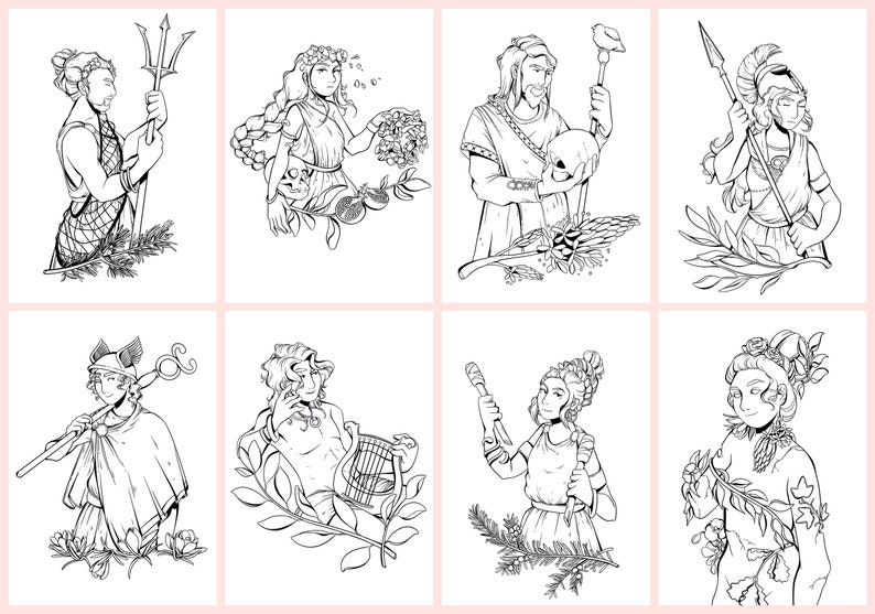 Pantheon Printable Coloring Pages - Etsy