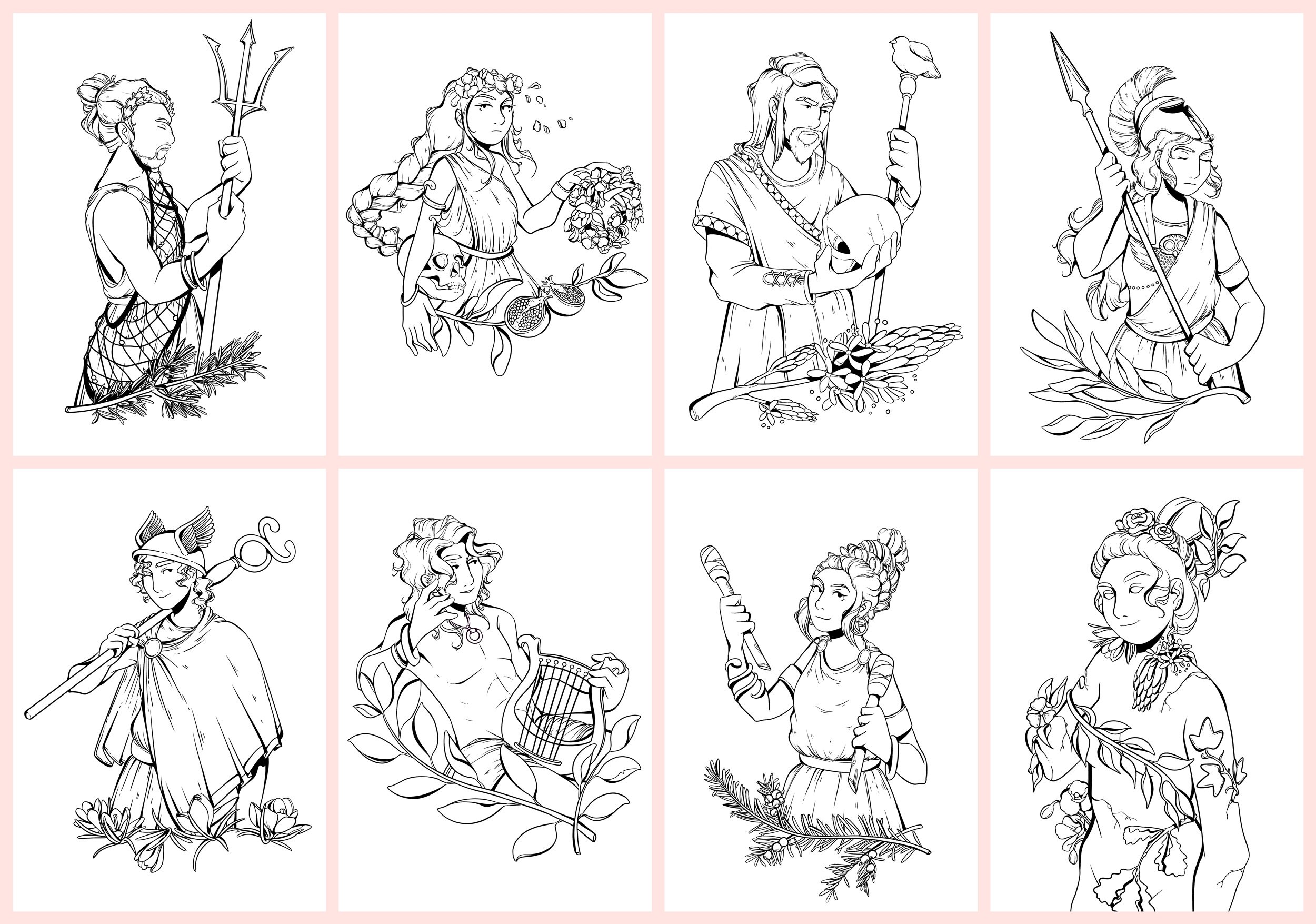 Pantheon Printable Coloring Pages - Etsy UK