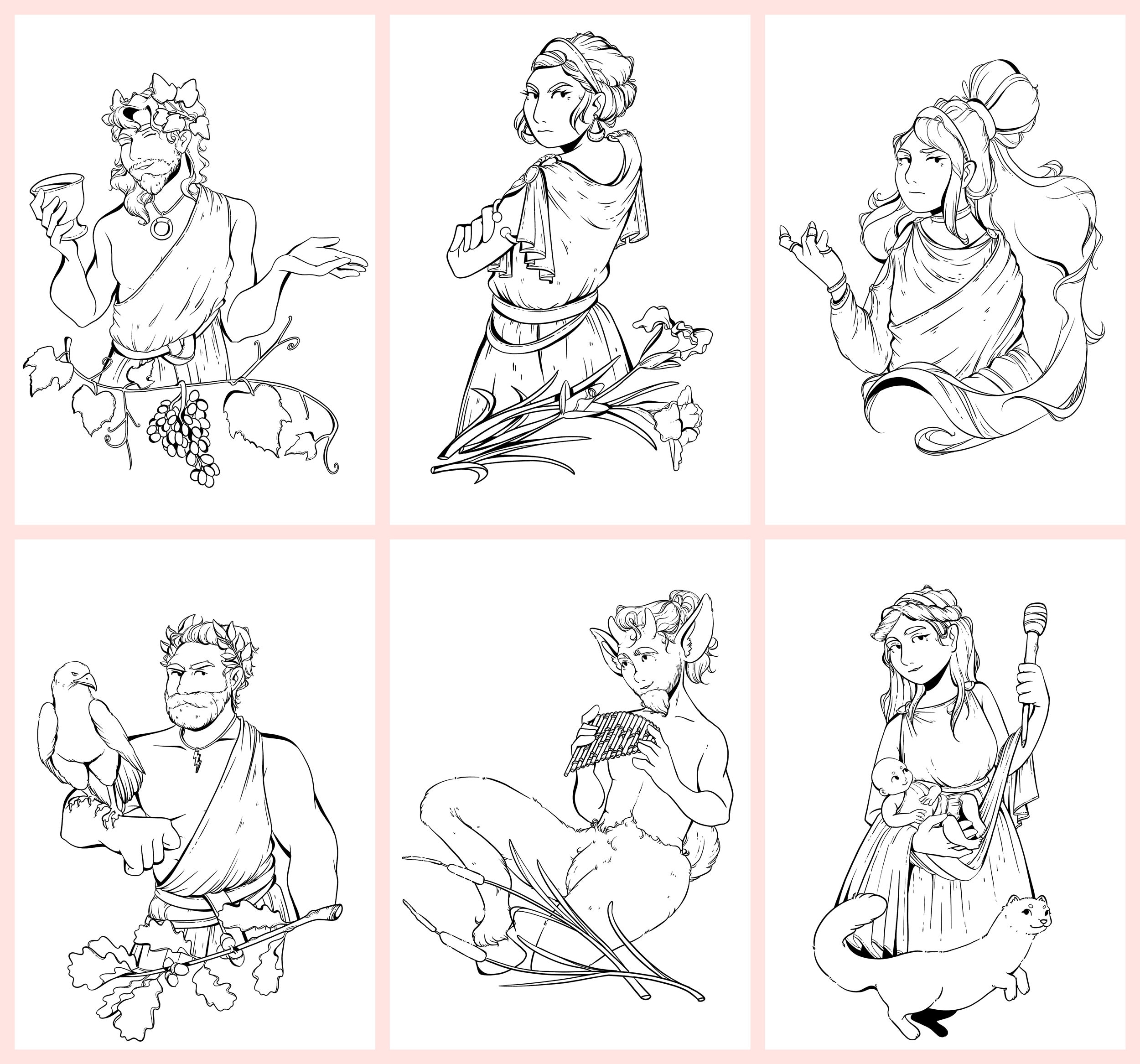 Pantheon Printable Coloring Pages - Etsy UK