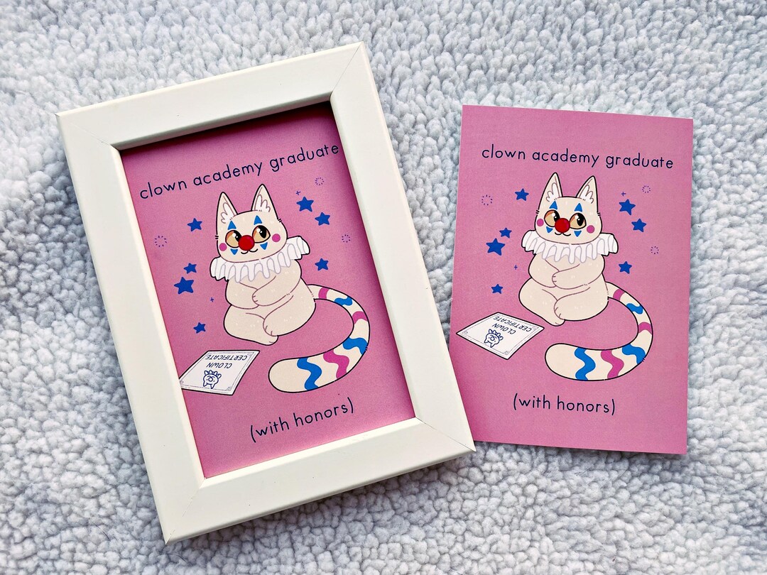 Clown Academy Graduate - Postcard Print - Etsy