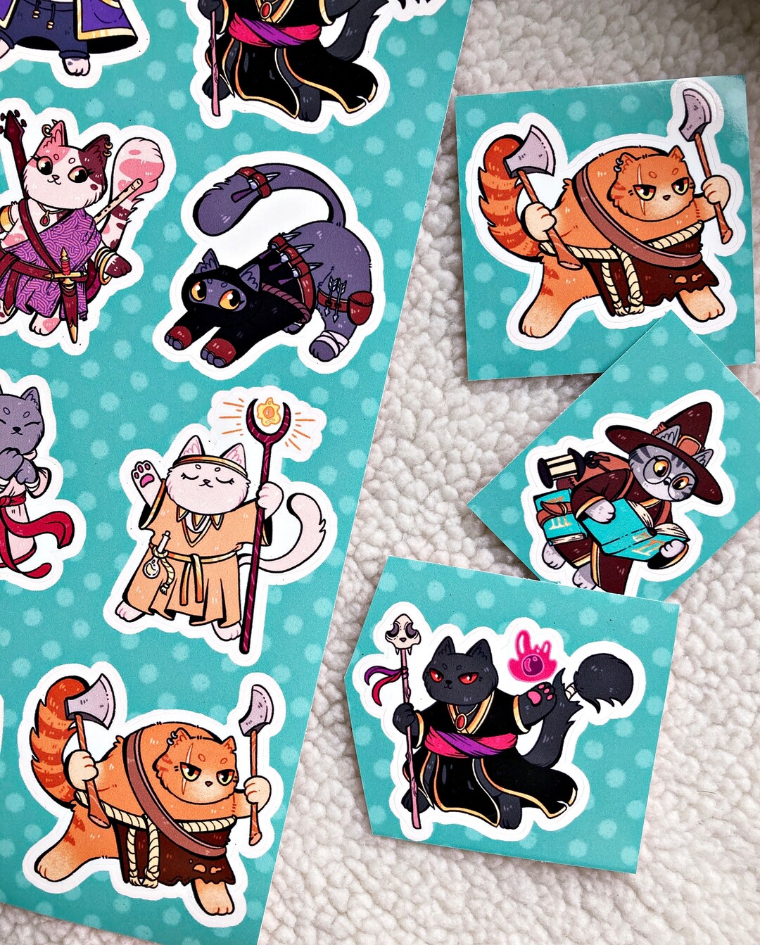 Dnd Cats Sticker - Etsy