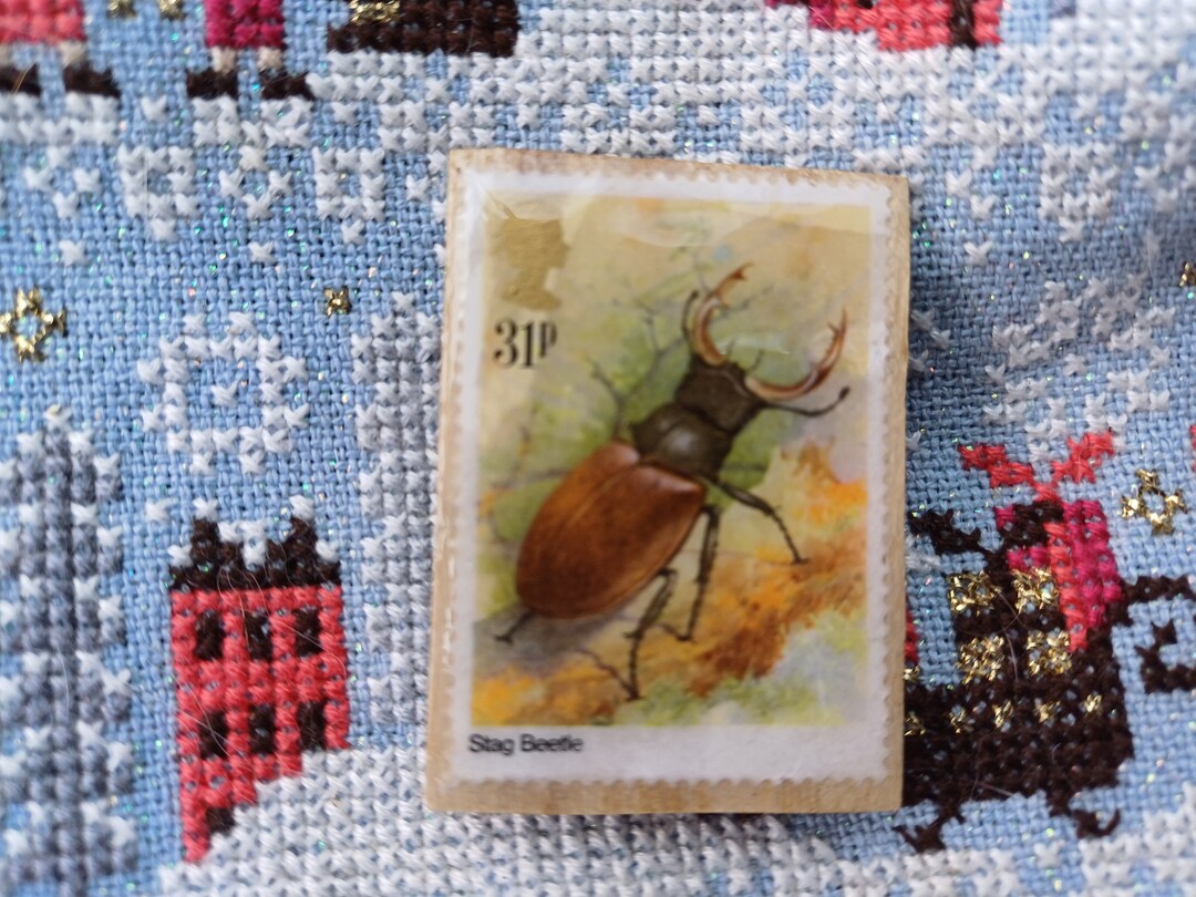 Needleminder Stag Beetle British Stamp - Etsy