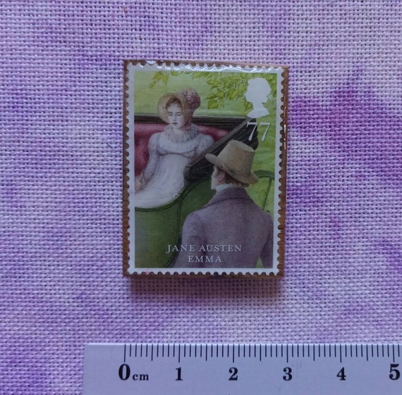 Emma British Postage Stamp Needleminder Jane Austen Fiber Arts Cross ...
