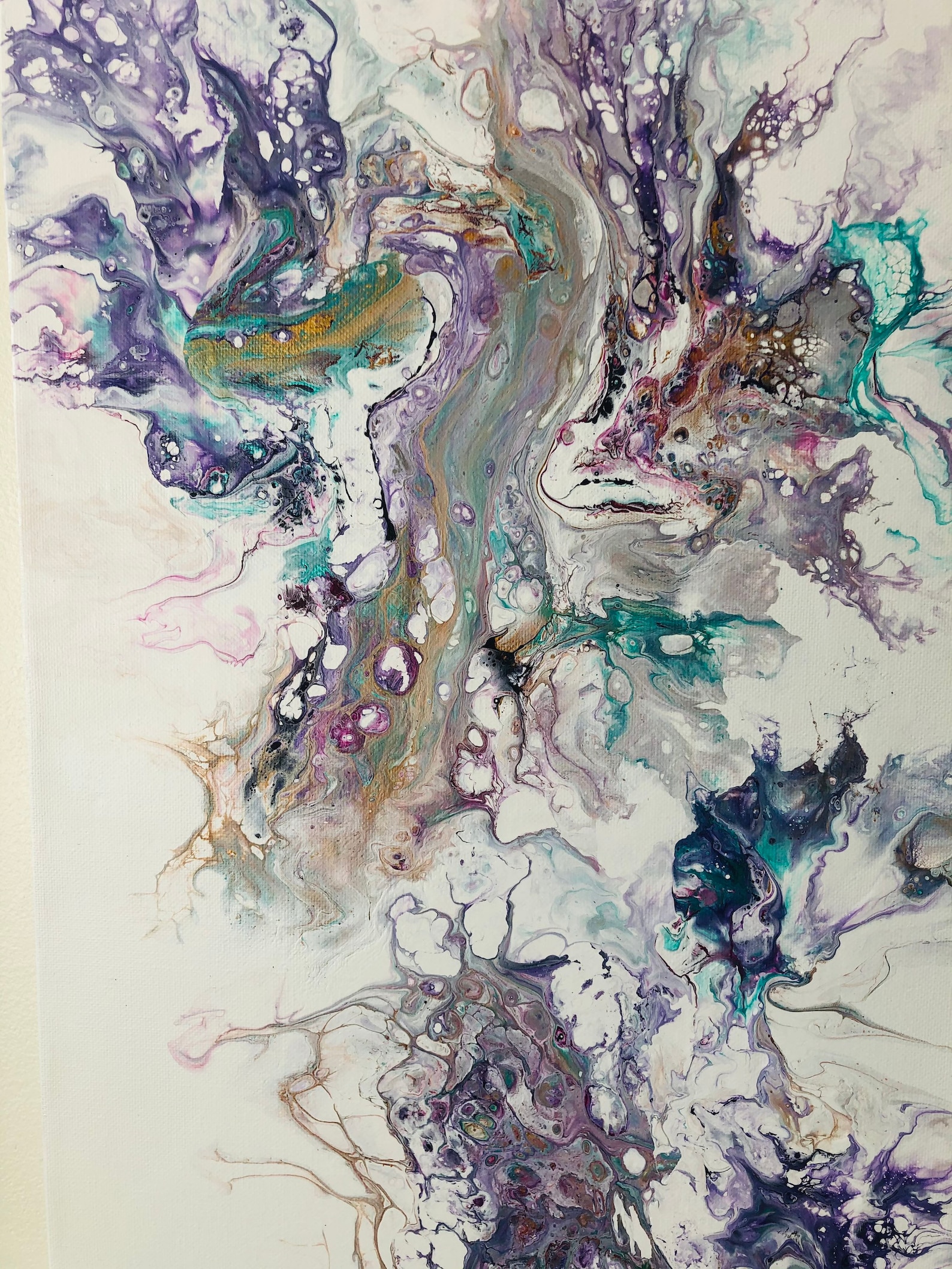 Stunning Pastel Expressionism Painting, Dutch Pour on Canvas Using ...