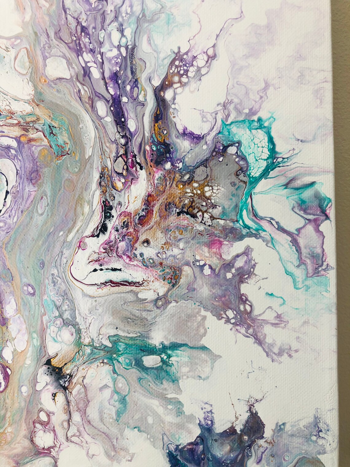 Stunning Pastel Expressionism Painting, Dutch Pour on Canvas Using ...