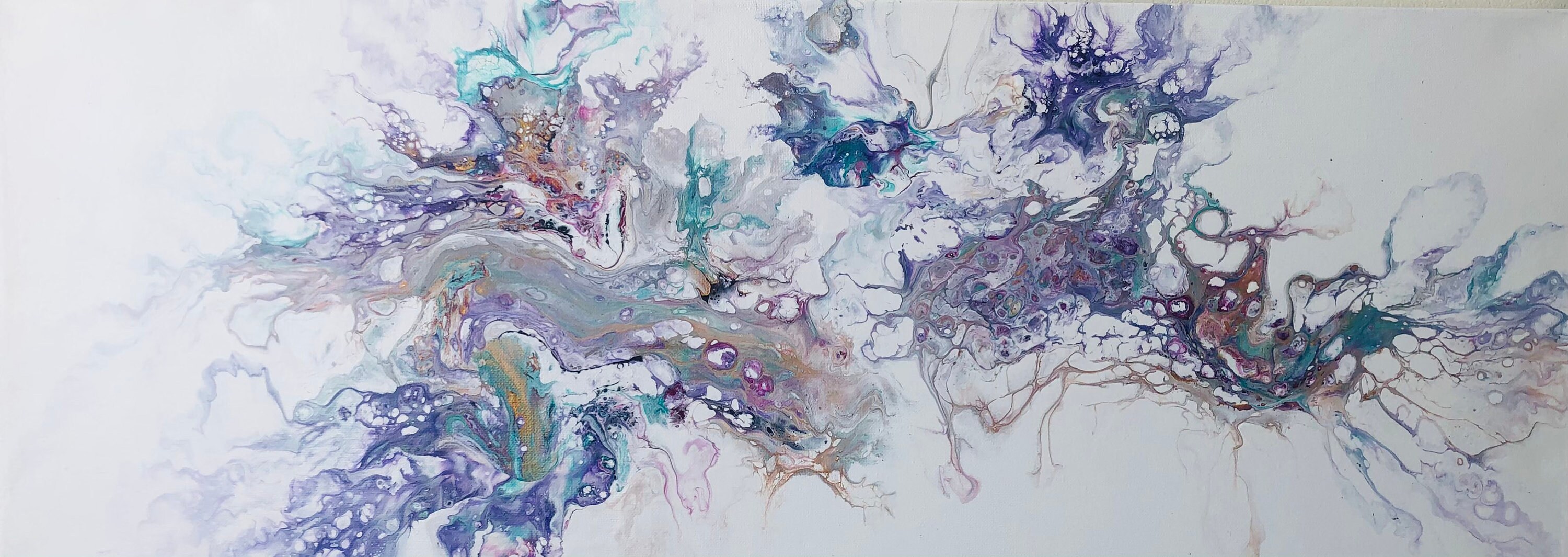 Stunning Pastel Expressionism Painting, Dutch Pour on Canvas Using ...