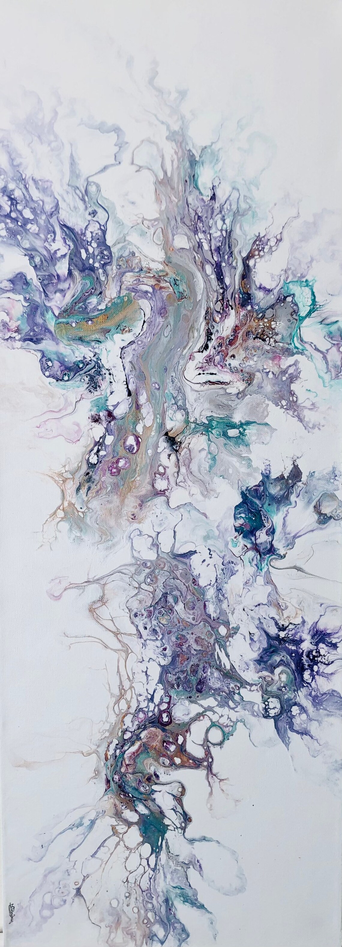 Stunning Pastel Expressionism Painting, Dutch Pour on Canvas Using ...