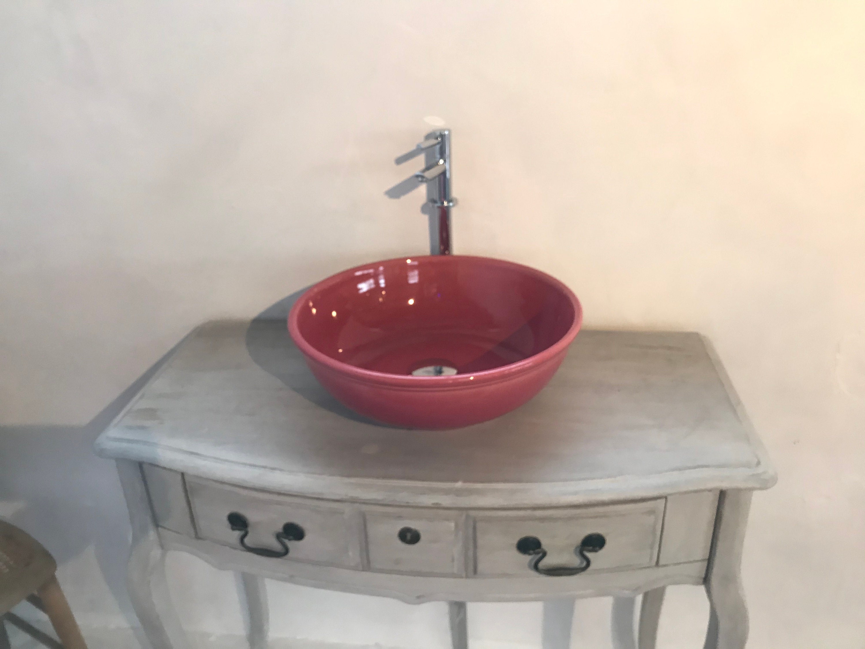 Full Fat Pink. Large Vintage Vessel Sink. - Etsy