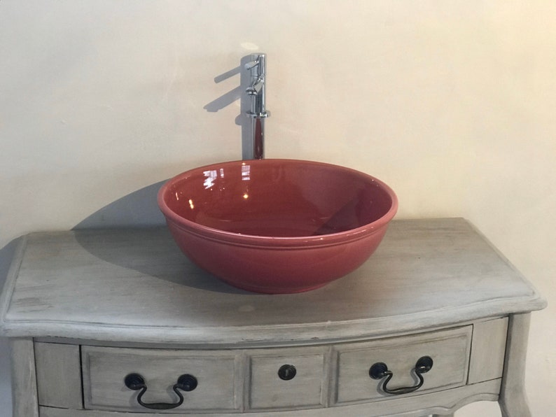 Full Fat Pink. Large Vintage Vessel Sink. - Etsy