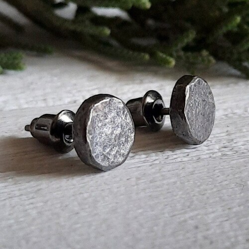 Small Sterling Silver Studs Oxidized Sterling Silver Stud - Etsy