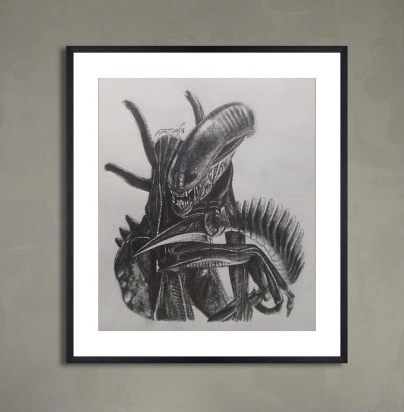 Alien Pencil Drawing Limited Edition Prints Sci-fi - Etsy