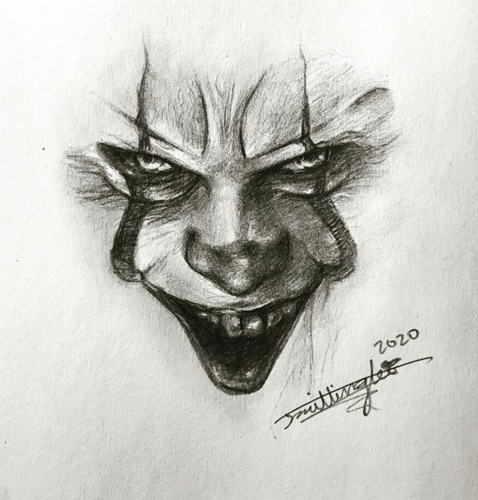 Pennywise Graphite Sketch IT: Chapter 2 Movie Clown Art - Etsy