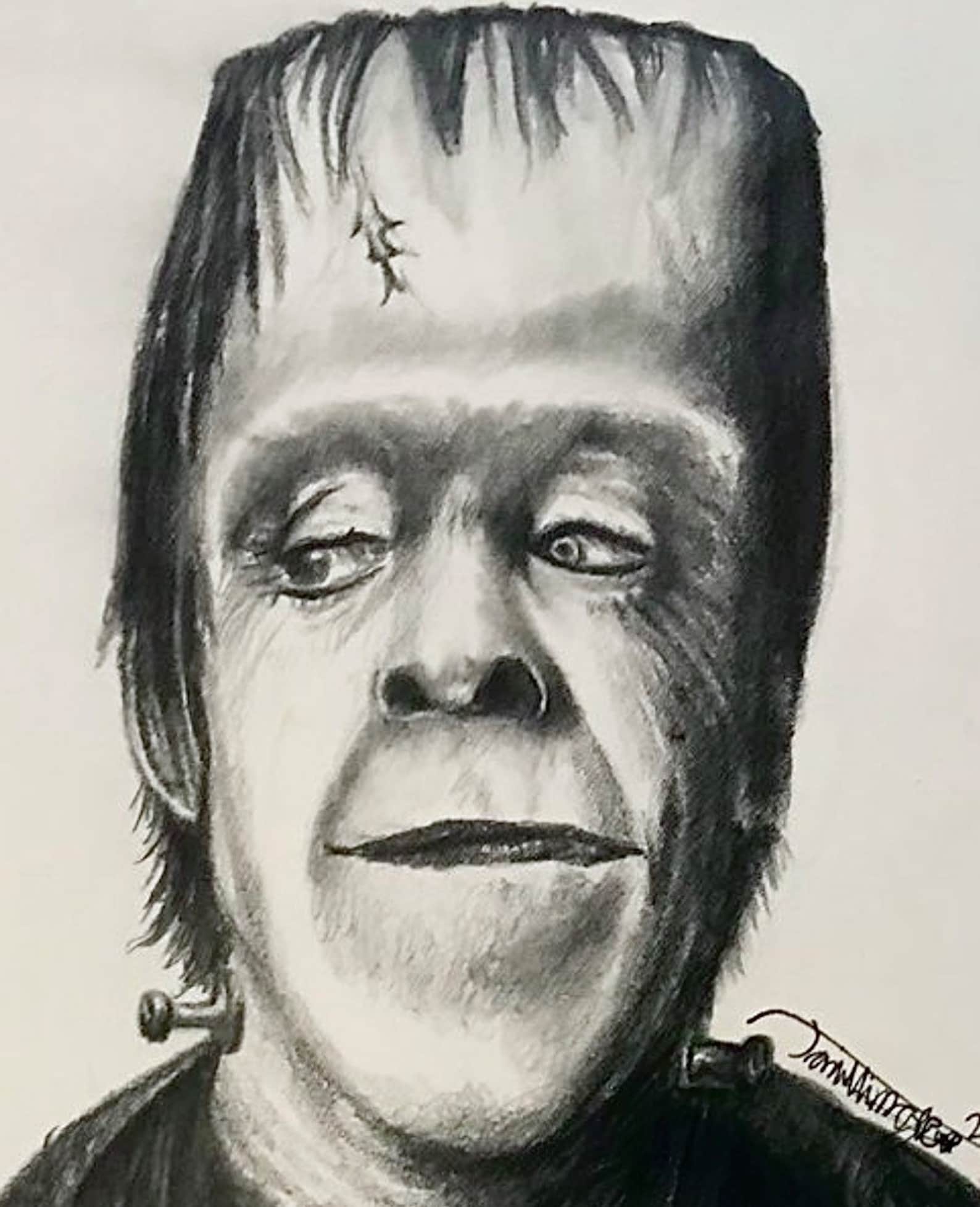 Herman Munster the Munsters Graphite Drawing Limited - Etsy