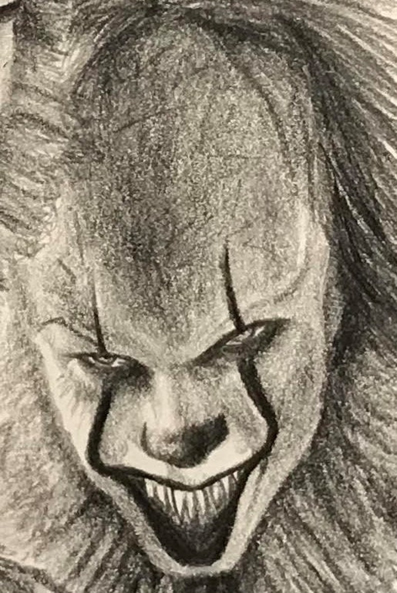 The Many Faces of Pennywise Drawing - Limited Edition Print, Clown Art ...