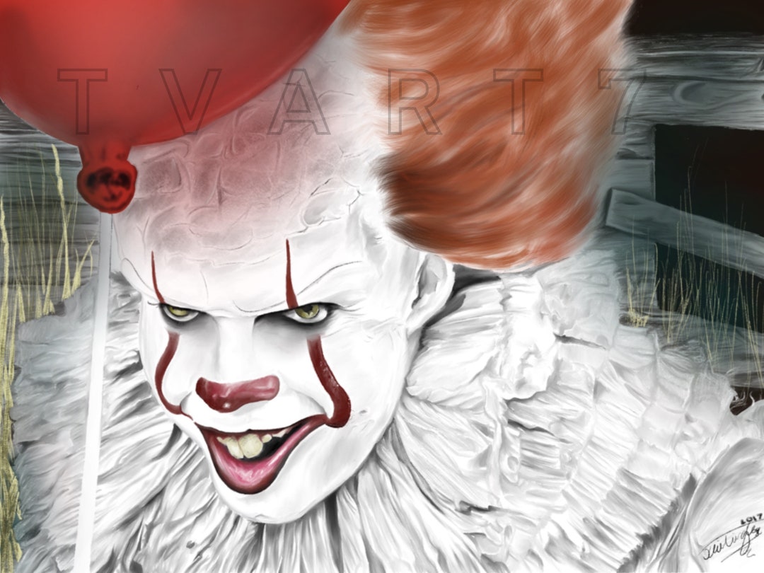 Pennywise Attacks Eddie Drawing - IT 2017, Stephen King Movie, Limited ...