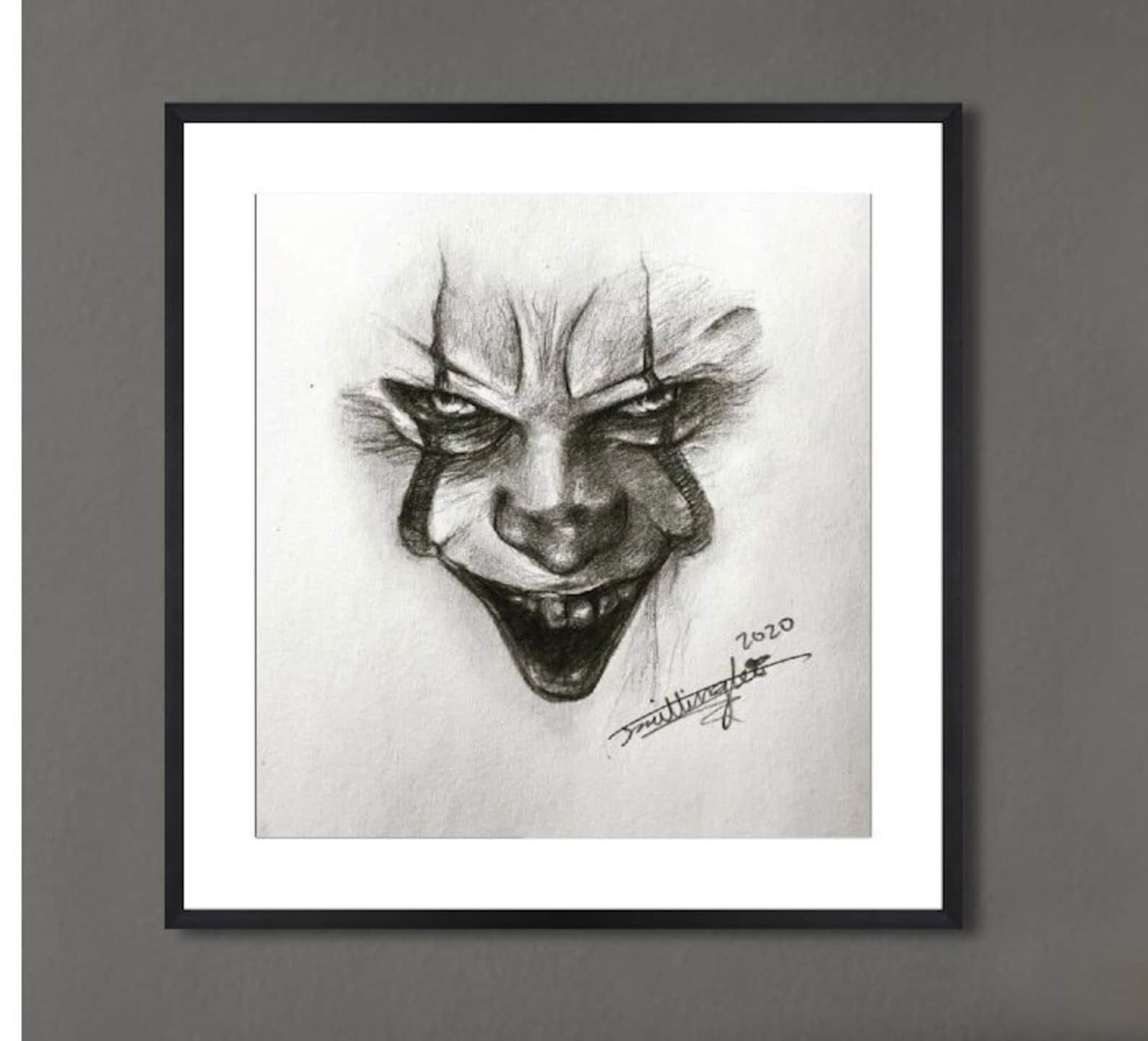 Pennywise Graphite Sketch IT: Chapter 2 Movie Clown Art - Etsy