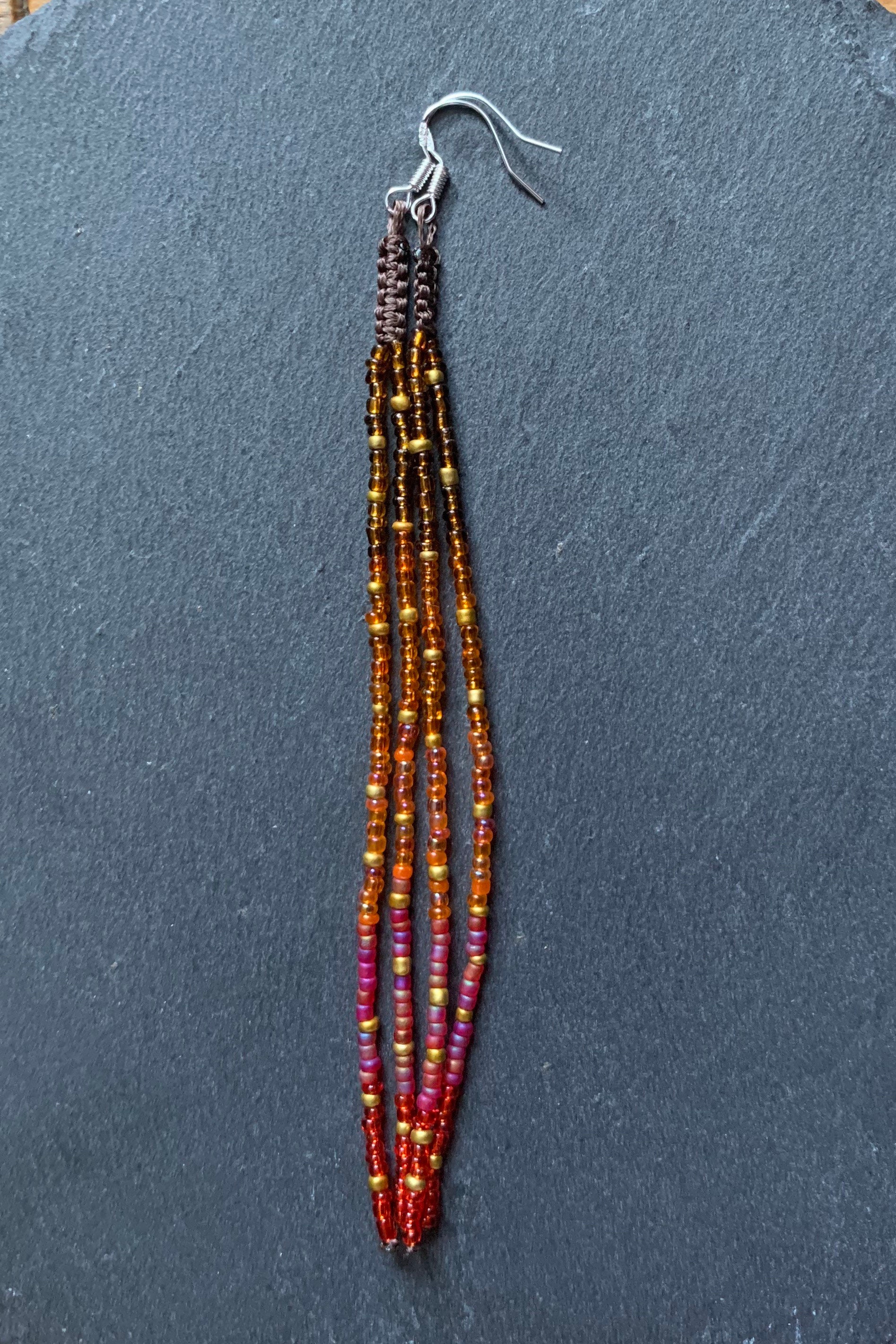 Seed Bead Earrings Dangle Earrings Colourful Earrings Boho Earrings ...